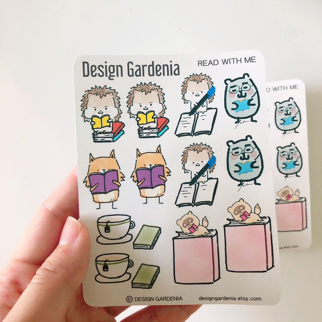 Cute Book Lover Sticker Kawaii Reading Club Sticker Bujo - Etsy