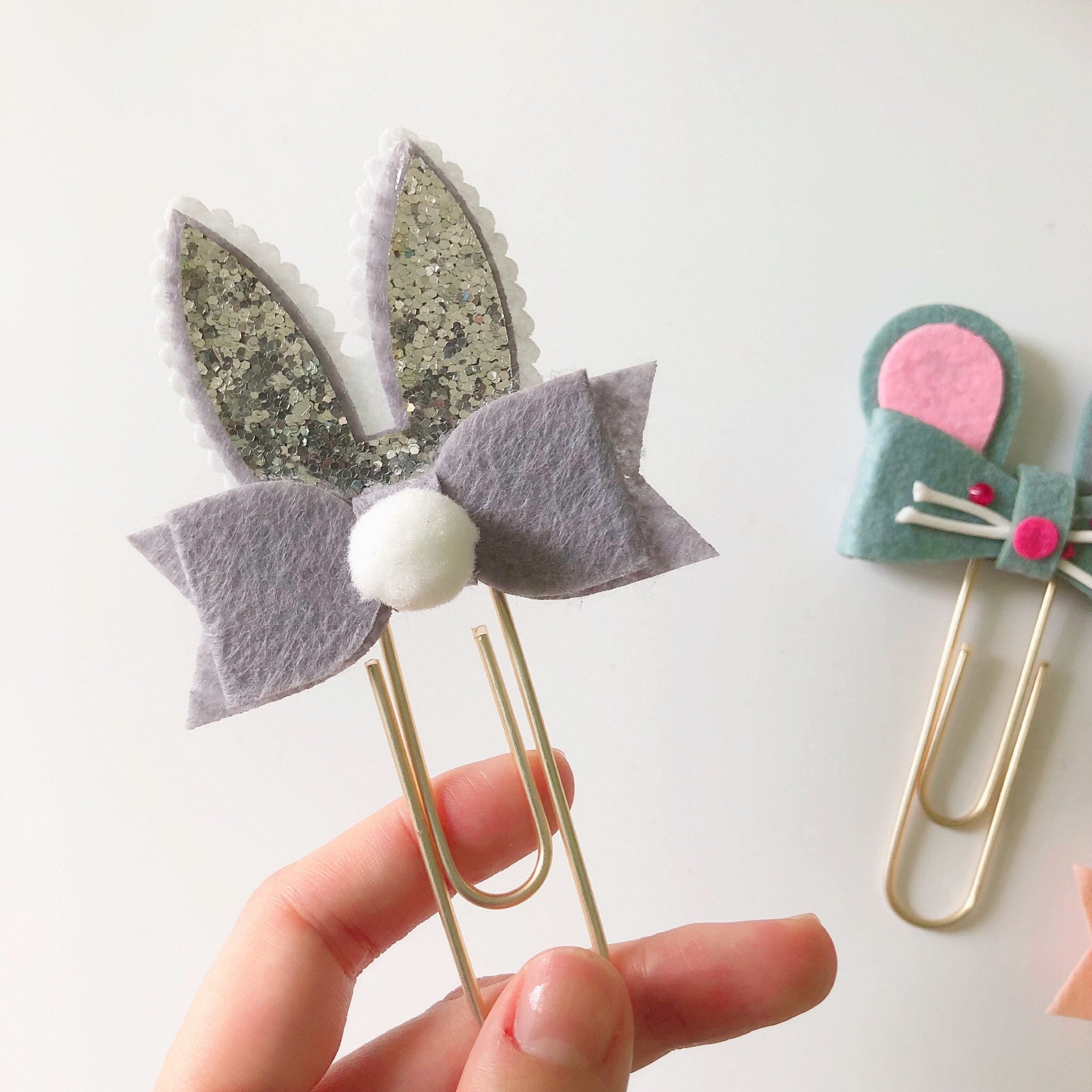 Planner Clips Glitter Rabbit Ears Mouse Fox Farm Life - Etsy