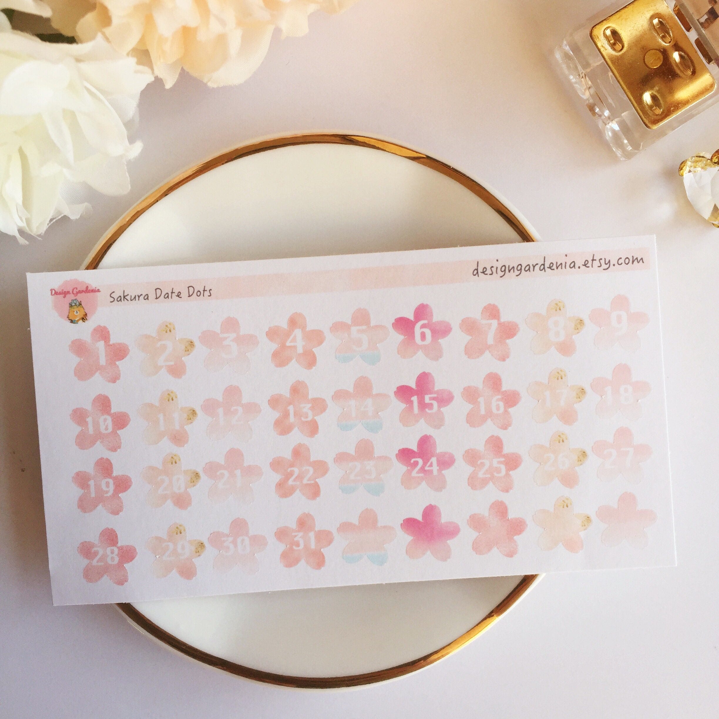 Kleine kleine Sakura Date Dots Sticker Dot Stickers Datum - Etsy.de
