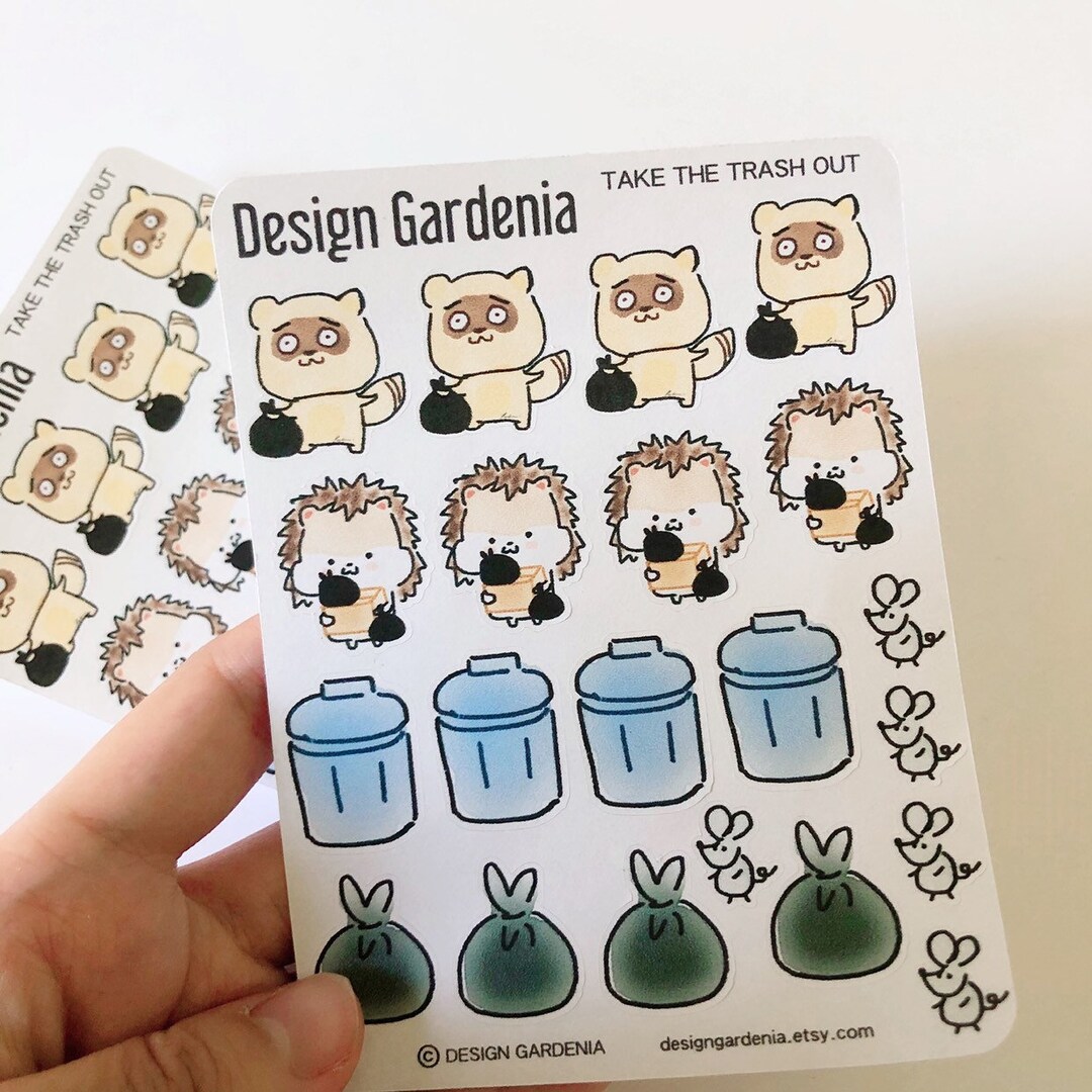 Trash Stickers Rubbish Mice Mouse Chores Cleaning Tidying Boxes Clean ...