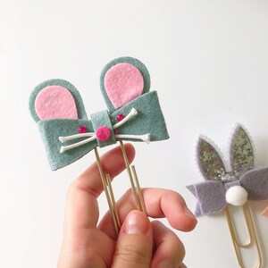 Planner Clips Glitter Rabbit Ears Mouse Fox Farm Life Handmade Animals ...