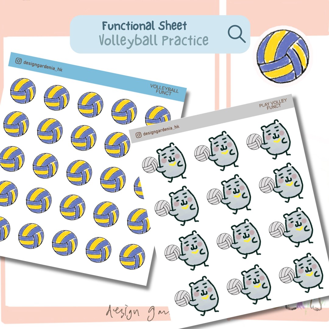Set, Serve, Spike Elevate Your Game: Hand-drawn Cute Critter Volleyball ...
