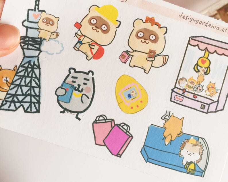Japanese Sightseeing Stickers Japan Trip Stickers Shopping - Etsy Hong Kong