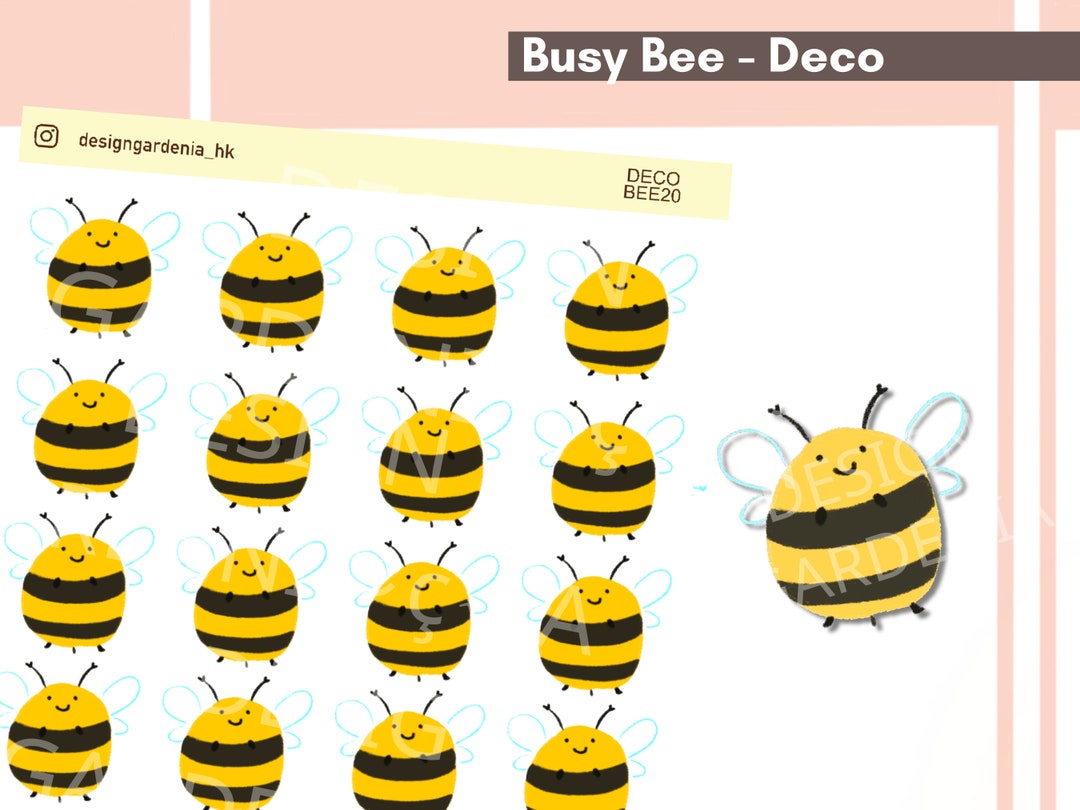 Kawaii Busy Bee Sticker Cute Bumble Honey Bee Deco Teacher Reward Sweet ...