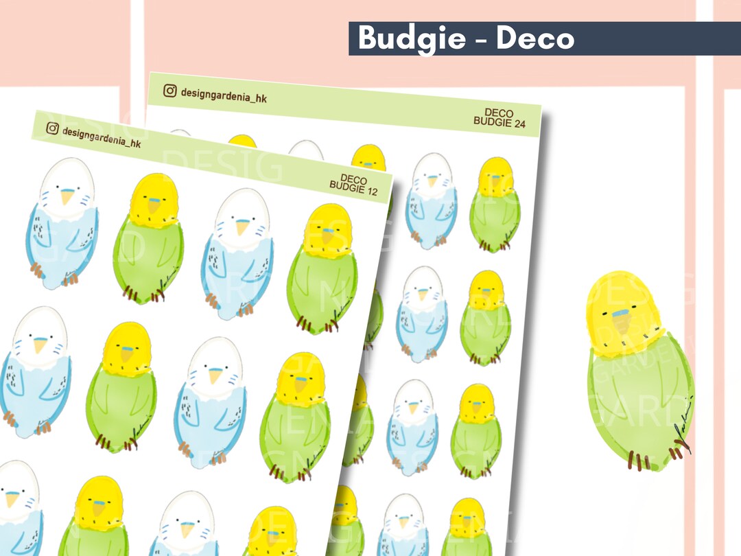 Budgerigar Bird Stickers Budgie Owner Parakeet Lover Gift for Pet ...