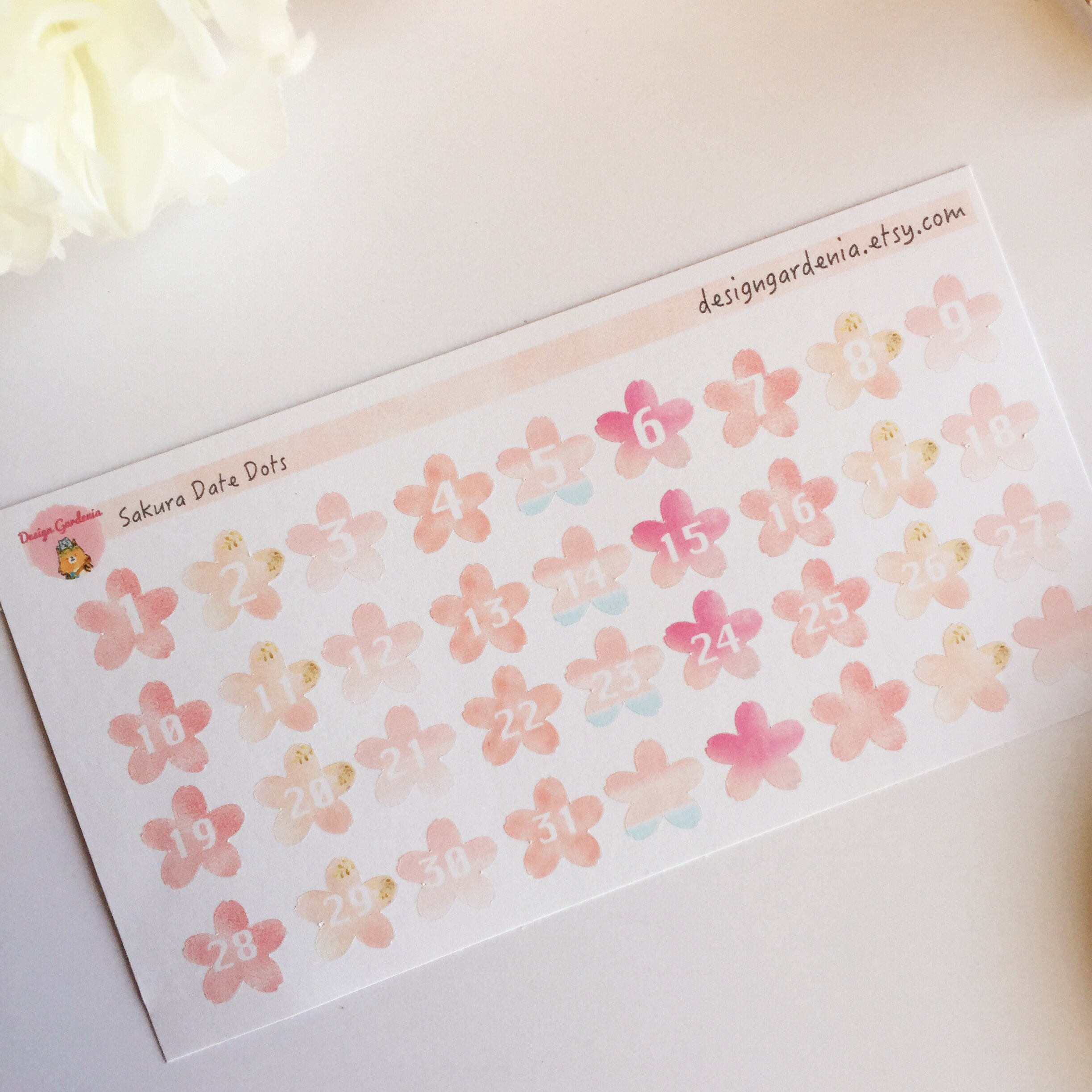 Kleine kleine Sakura Date Dots Sticker Dot Stickers Datum - Etsy.de