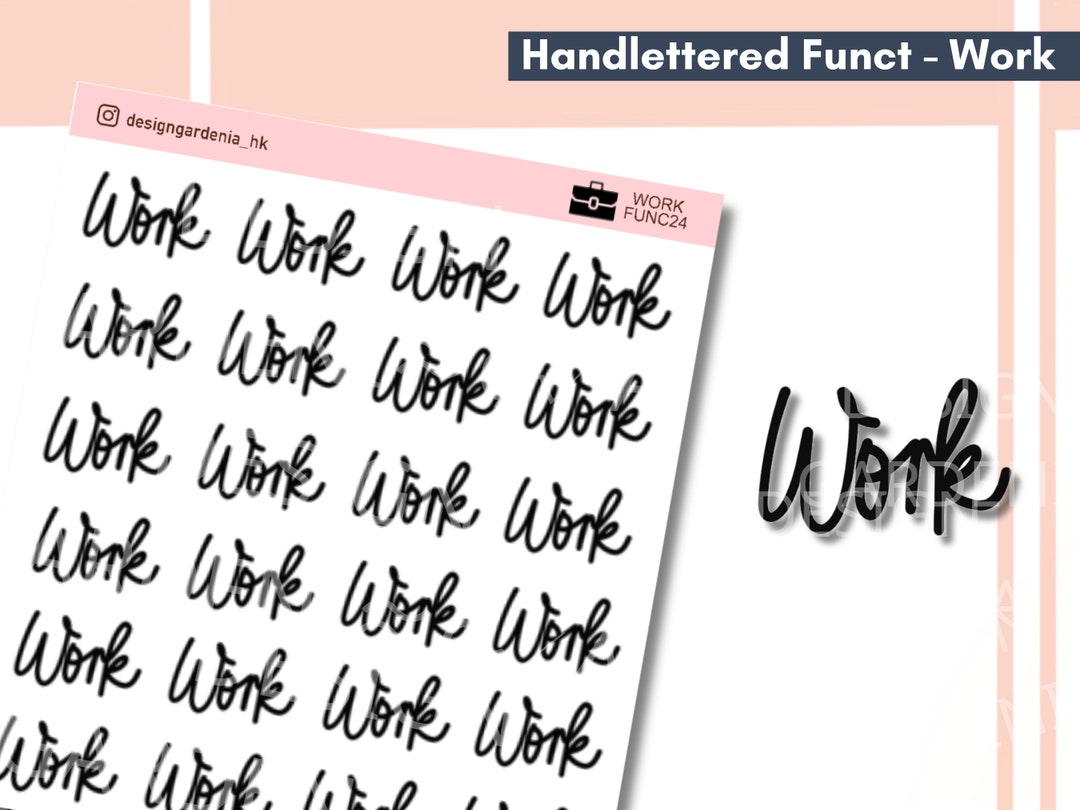 Work Planner Stickers for Job Planning Handwritten Handlettered Header ...
