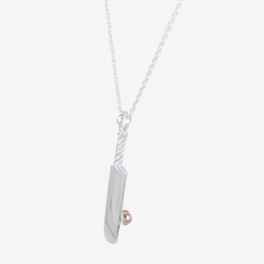 Cricket Bat and Ball Sterling Silver Necklace - Etsy