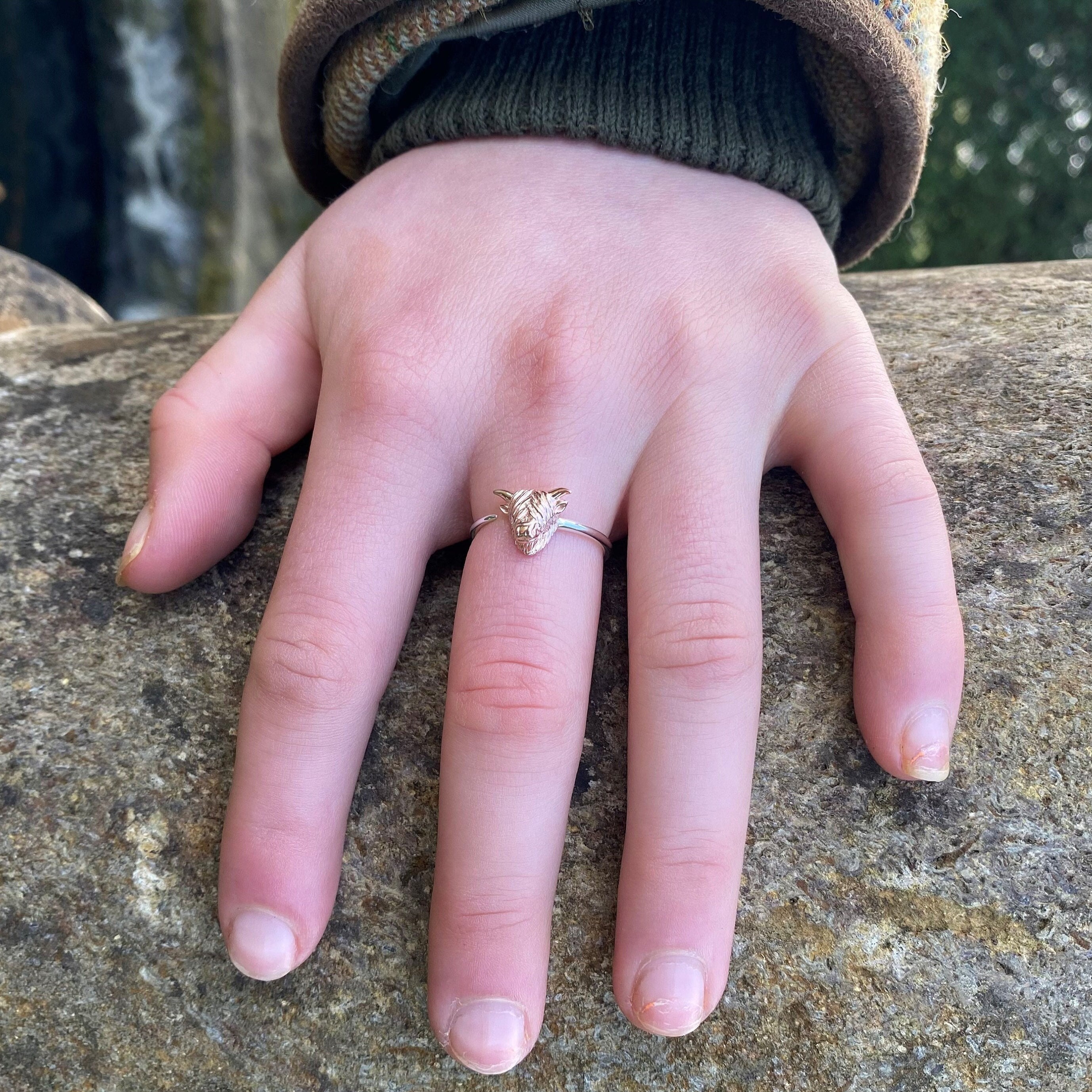 Highland Cow Ring Highland Cow Adjustable Silver Ring | Etsy UK