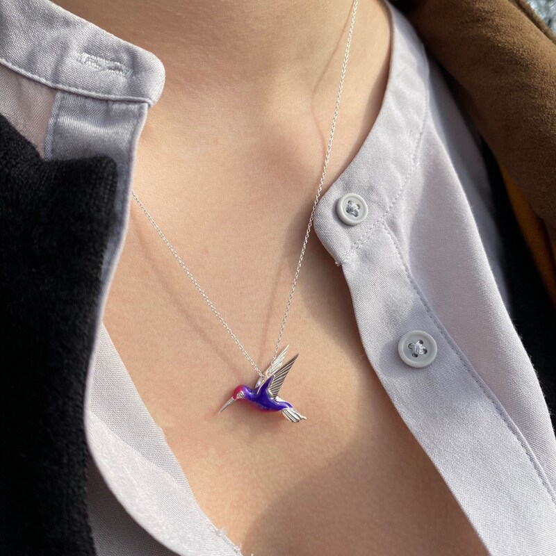 Hummingbird Necklace - Etsy