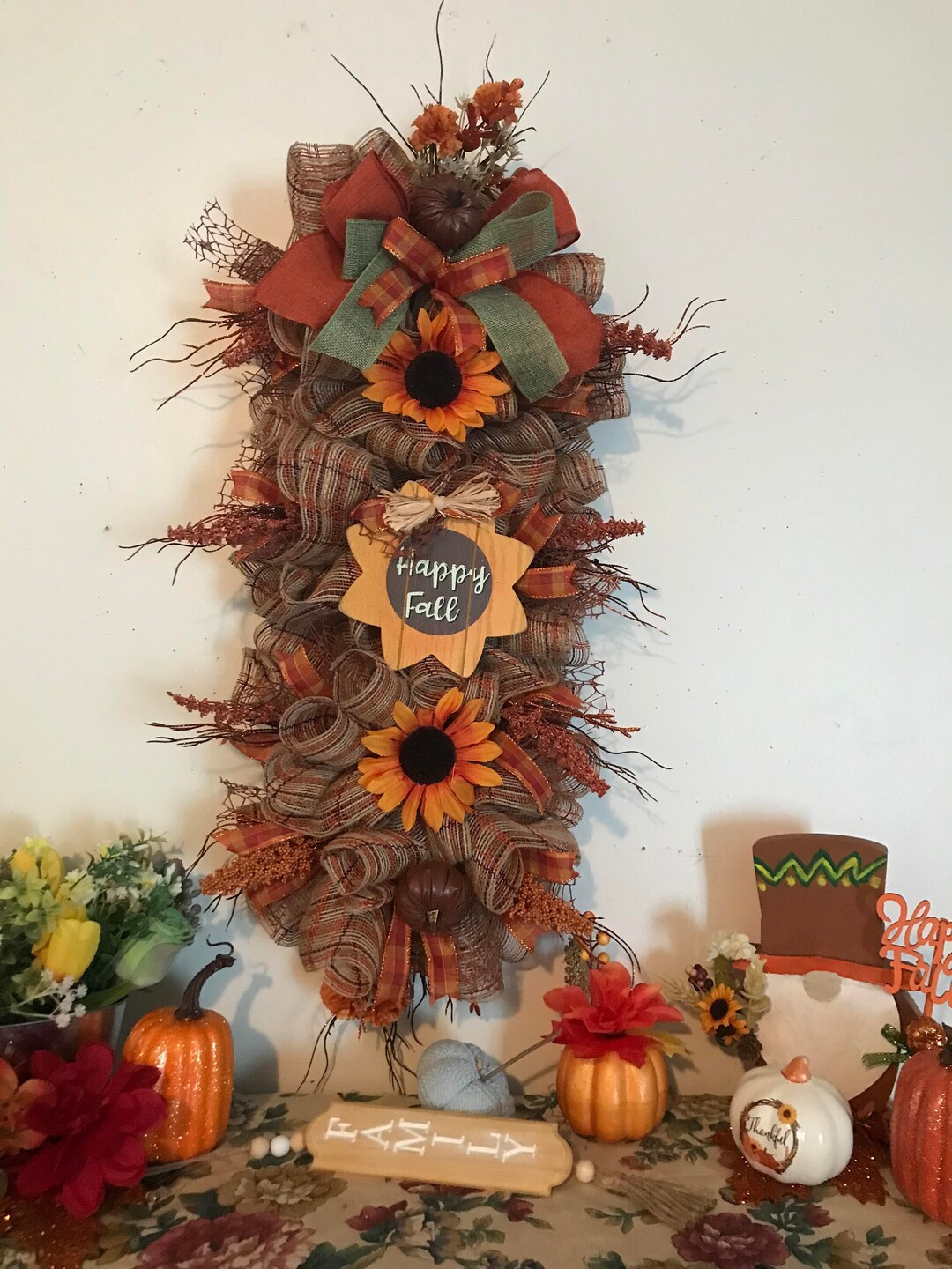 Fall Swag Country Style Fall Swag Unique Fall Swag Front Door Swag - Etsy