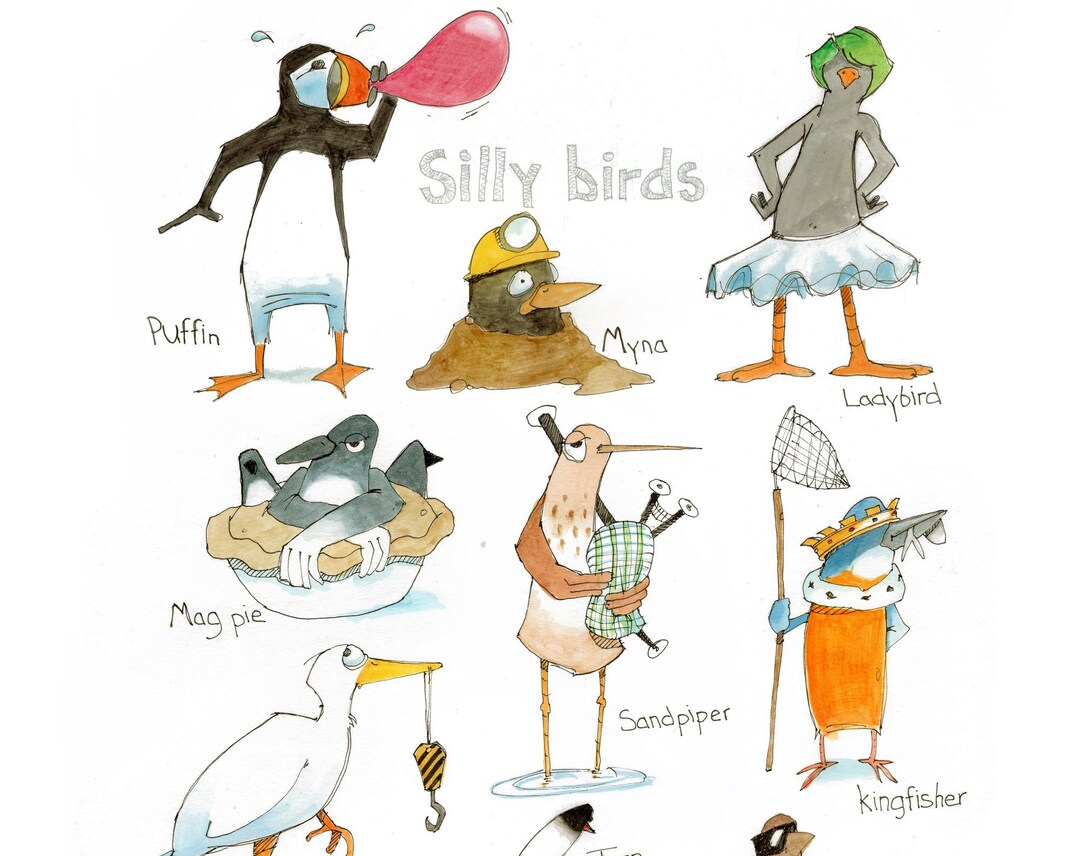 Silly Birds - Etsy