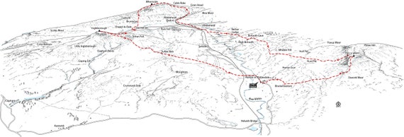 Yorkshire Dales Three Peaks Route Map | Etsy