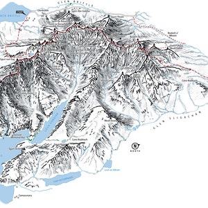 The Cuillin Ridge on the Isle of Skye. Line Illustration - Etsy UK