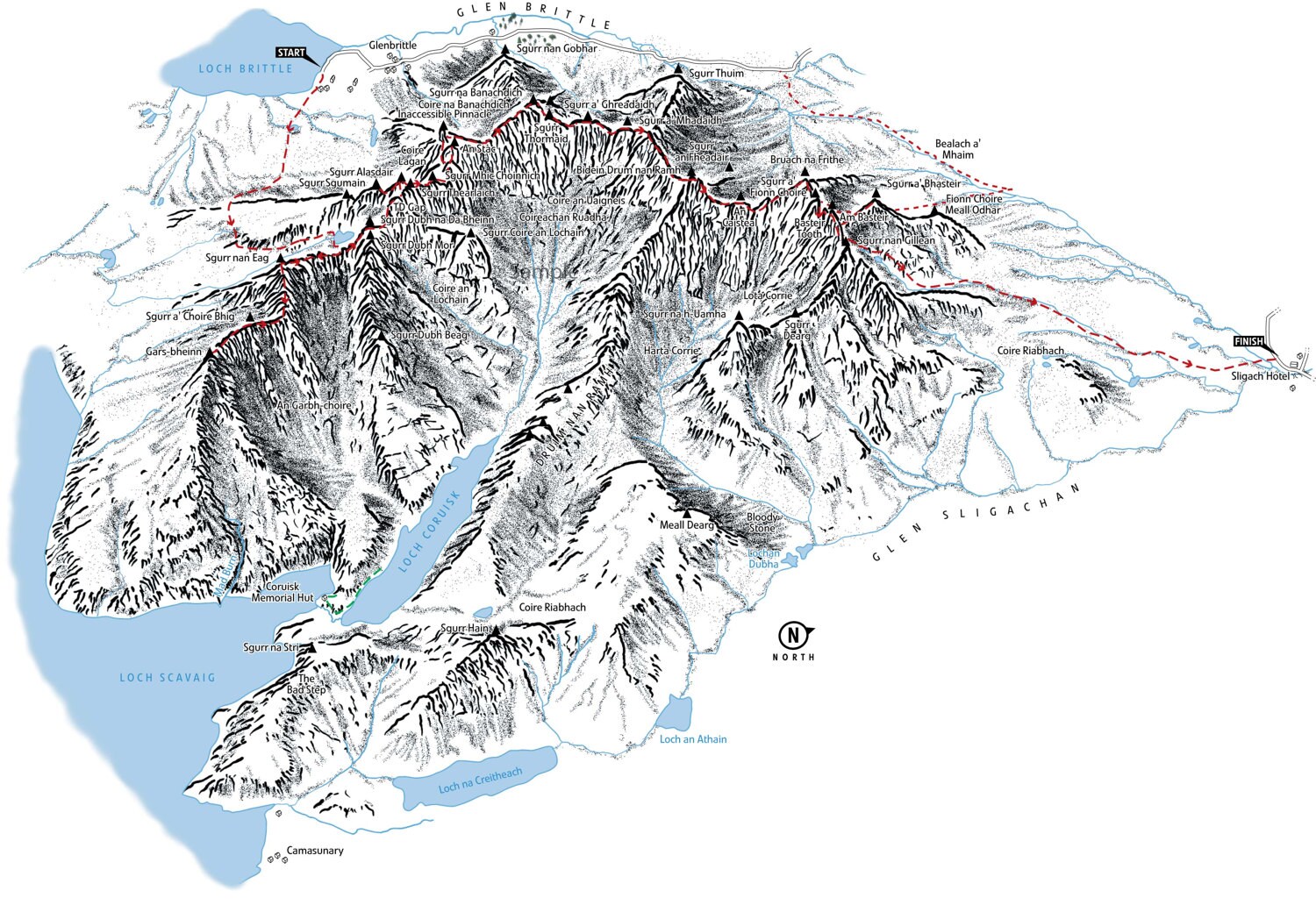 The Cuillin Ridge on the Isle of Skye. Line Illustration - Etsy UK