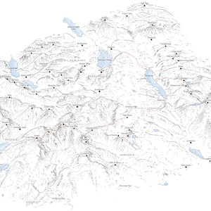 The Lake District Three Thousanders. Line Illustrations Detailing the ...