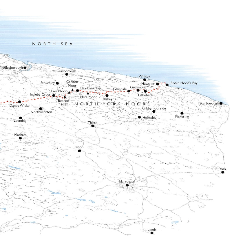 Wainwrights Coast to Coast Walk. Line Illustration Detailing the Entire ...