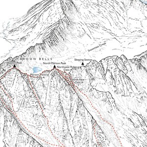 Maroon Bells From the East. Line Illustration Showing Maroon Peak and ...