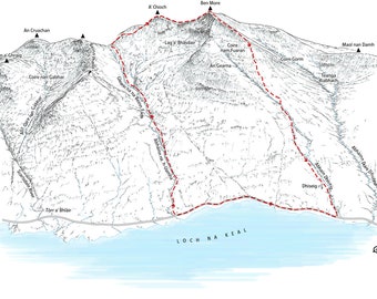 Ben More Isle of Mull Line Illustration Showing the Main - Etsy UK