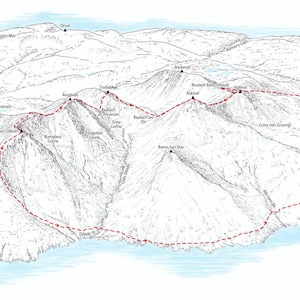 Isle of Rum, Line Illustration Showing the Traverse of the Cuillin ...