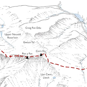 Fan Dance Route, Brecon Beacons. Illustration of the Infamous Double ...