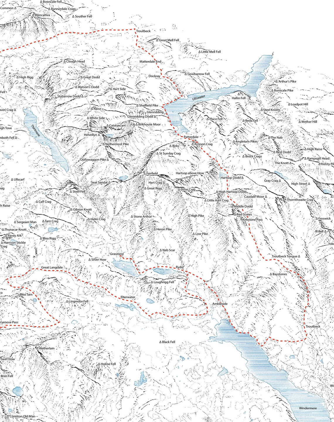 Fred Whitton Challenge Sportive Route Map. Print Personalised | Etsy