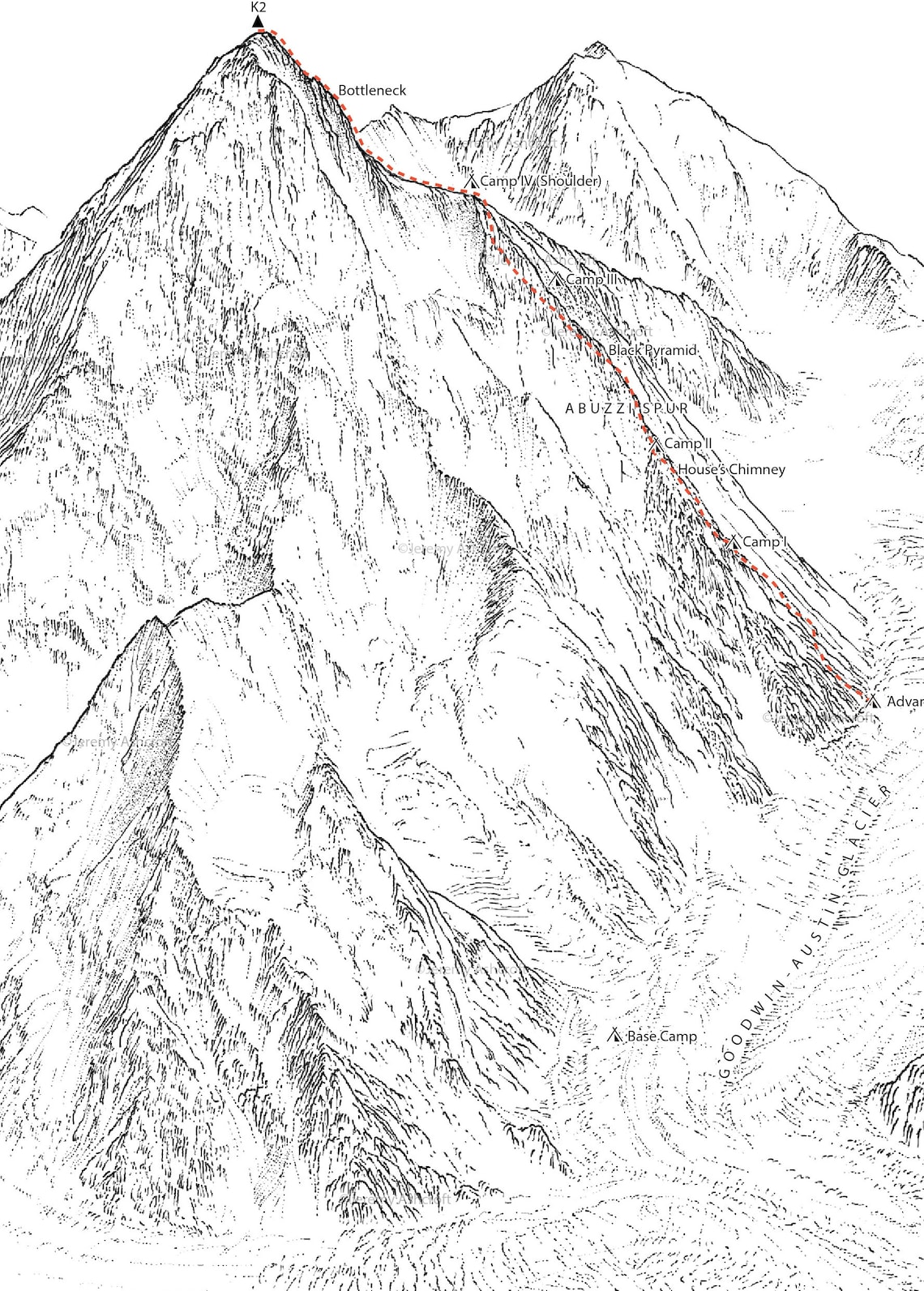 K2 Chhogori Mount Godwin-austin Highest Mountain in the - Etsy UK
