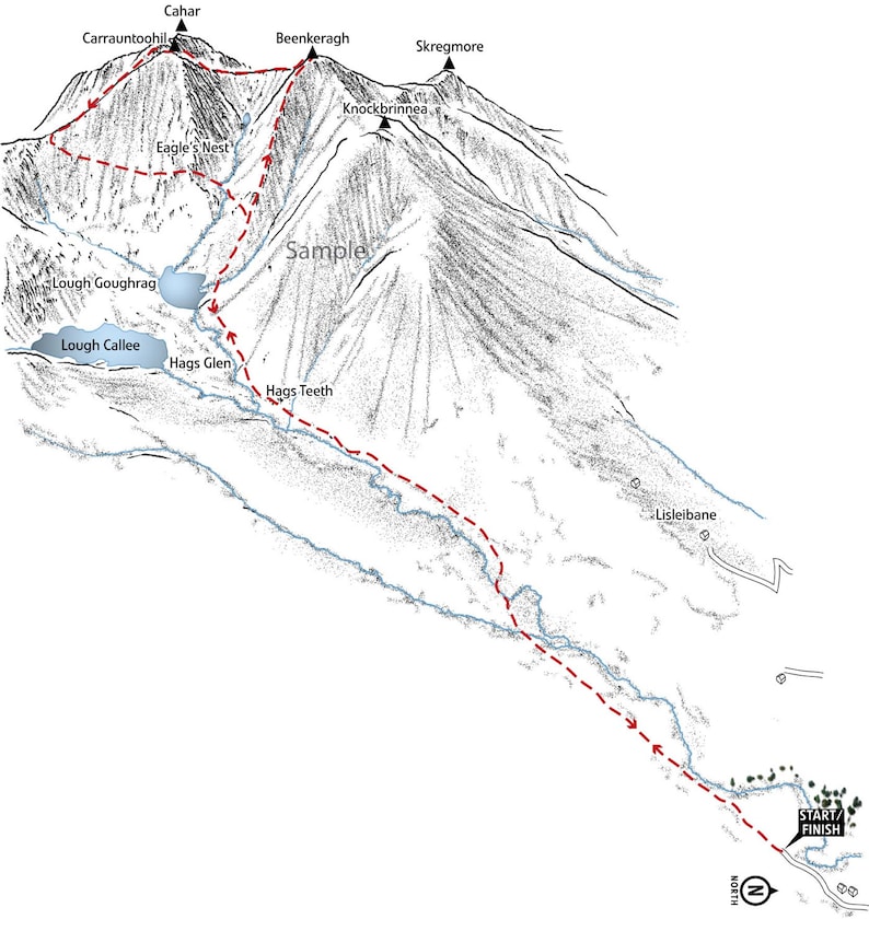 3D Map of Carrauntoohil in the Macgillycuddy's Reeks, Ireland - Etsy