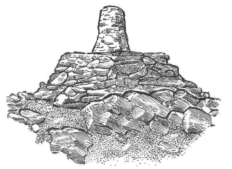 Snowdon Yr Wyddfa, Trig Point. Line Illustration. - Etsy