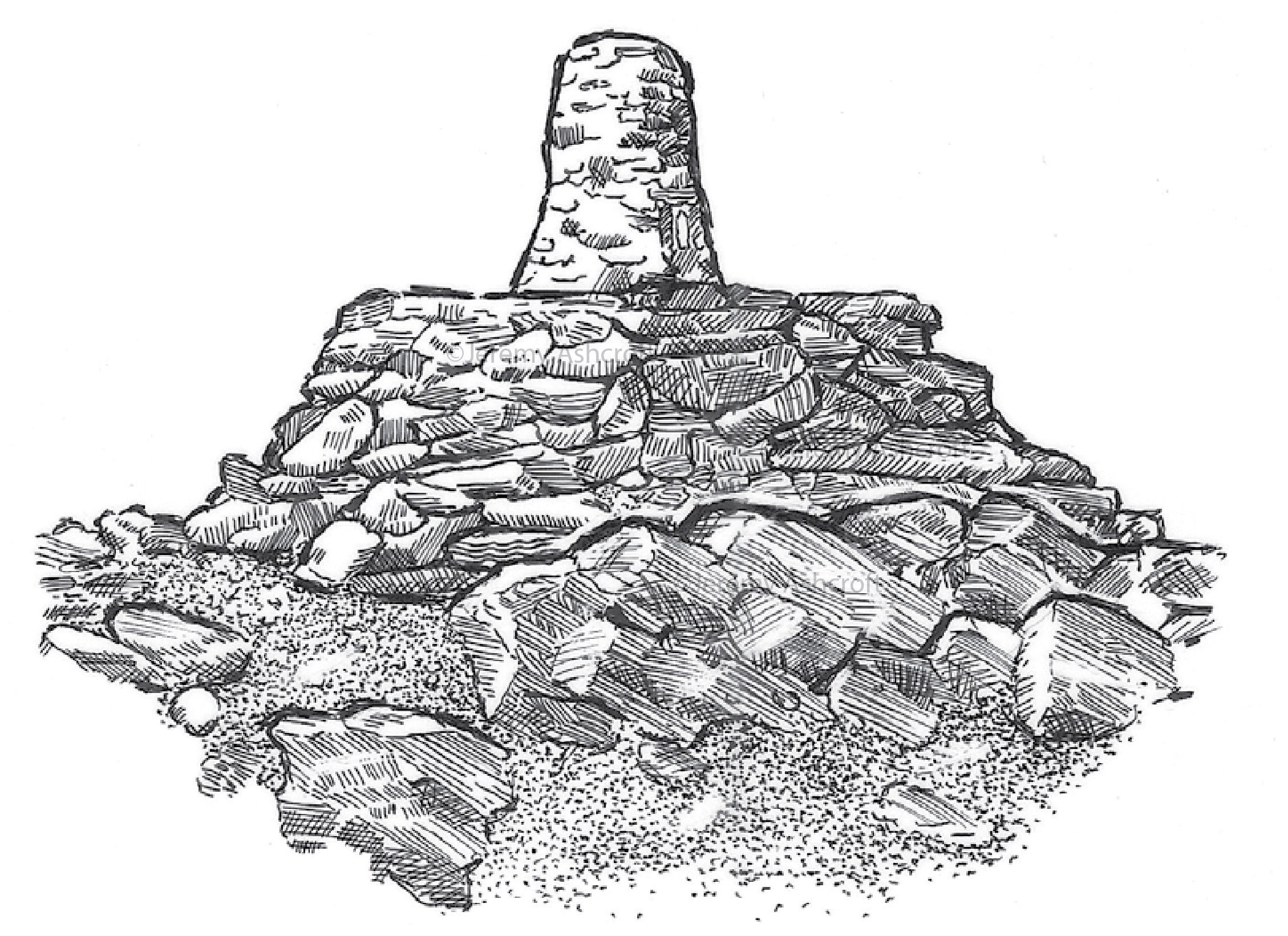 Snowdon Yr Wyddfa, Trig Point. Line Illustration. - Etsy UK