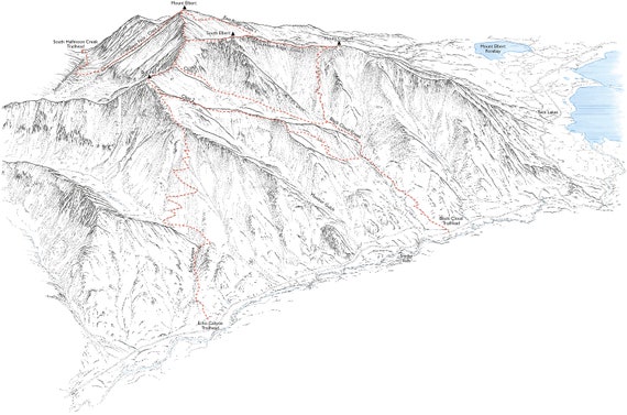 Carte Du Mont Elbert Mount Elbert Northeast Ridge Route Description