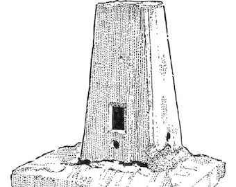 Scafell Pike Lake District Trig Point. Line Illustration. - Etsy