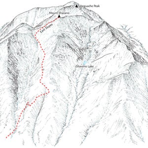 Mount Shavano and Tabeguache 14ers, Line Illustration Showing the East ...
