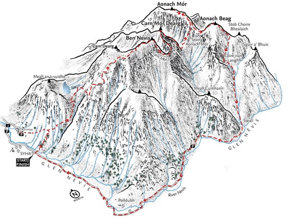 Lochaber 4000ers Line Illustration Detailing the Classic - Etsy UK