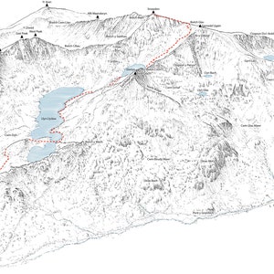 Snowdon Miners' Track. Line Illustration Detailing the Classic Route ...