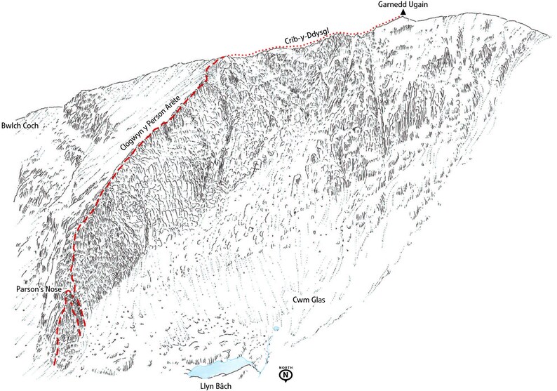 Clogwyn Y Person Arête Snowdon. Line Illustration Detailing - Etsy UK