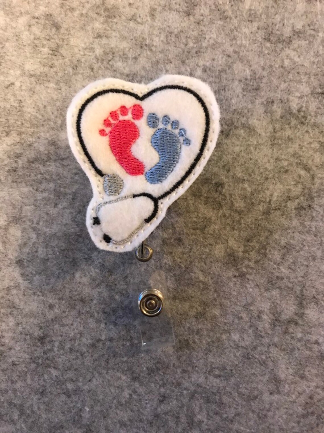 Pink Blue Baby Feet NICU L&D Nurse Retractable Reel Badge Clip - Etsy
