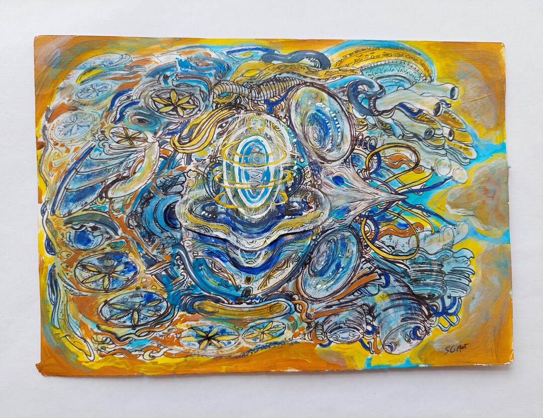 Original Psychedelic Painting | ''hybrid Chasm'' | Unframed Psychedelic ...