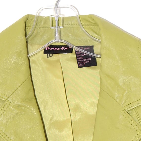 Vintage Early 2000s Lime Green Leather Jacket – Fitte… - Gem