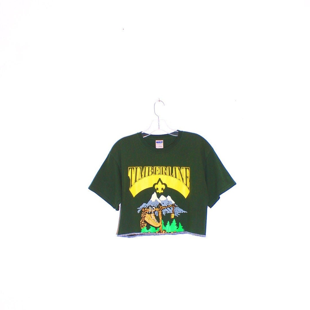 Reworked TIMBERLINE Hiking Shirt Custom Cropped Tshirt Graphic Tee ...