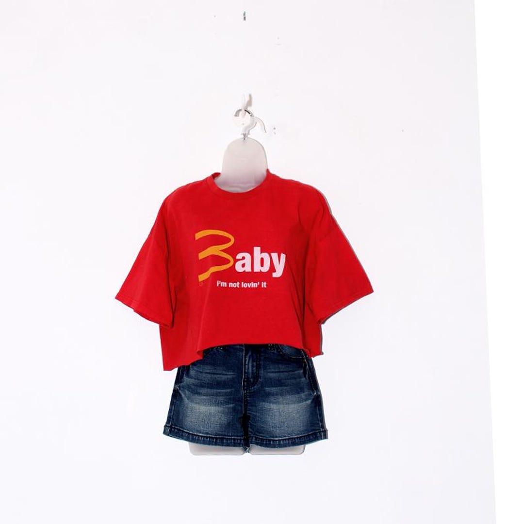 Vintage Y2K Baby Graphic Tee – Red Cropped Boxy Fit – Streetwear Parody ...