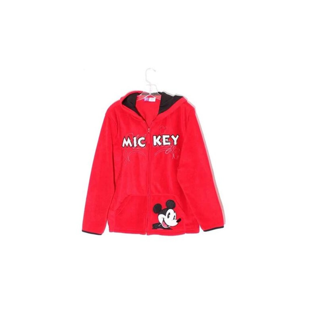 Vintage MICKEY MOUSE Sweatshirt Jacket Bold Red Fleece Sweater Jacket ...
