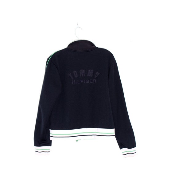 TOMMY HILFIGER jacket TRACK jacket retro preppy athletic look 90s tommy hilfiger zip up jacket branded embossed embroidered shadow back logo Etsy