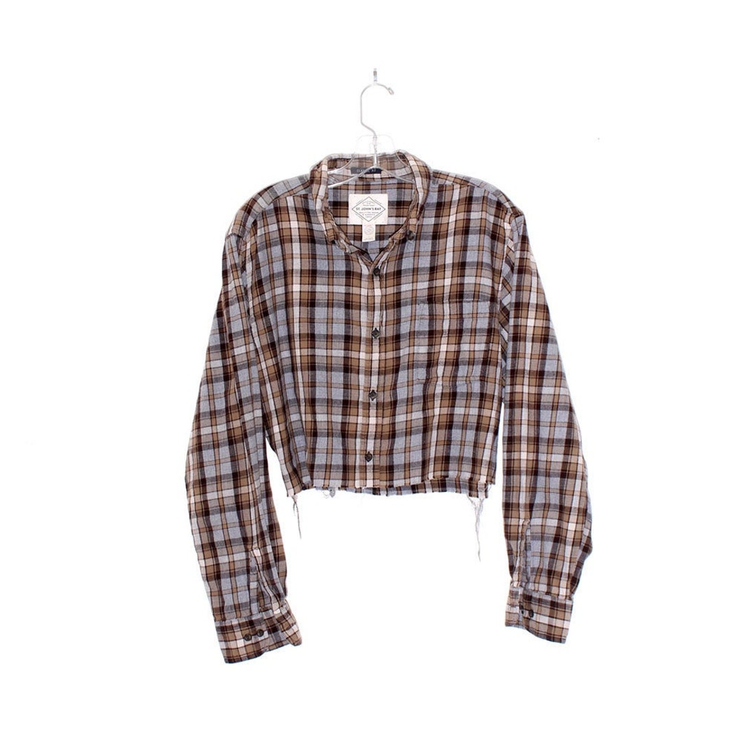 90s FLANNEL Crop Top Flannel Shirt Jacket SOFT and COZY Cropped Plaid ...