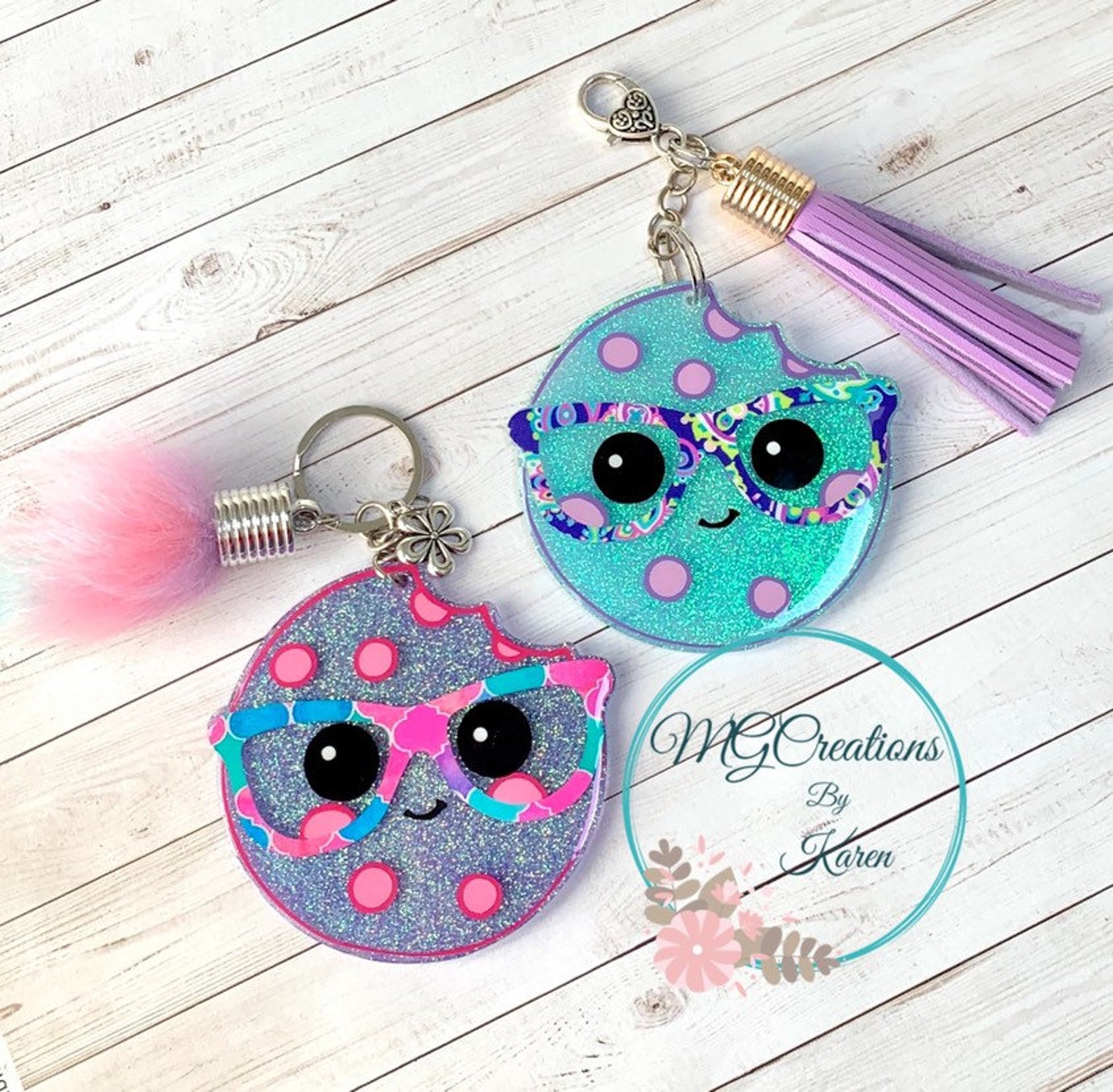 Cookie Keychain Cookie Key Ring Cookie Keyring Cookie | Etsy