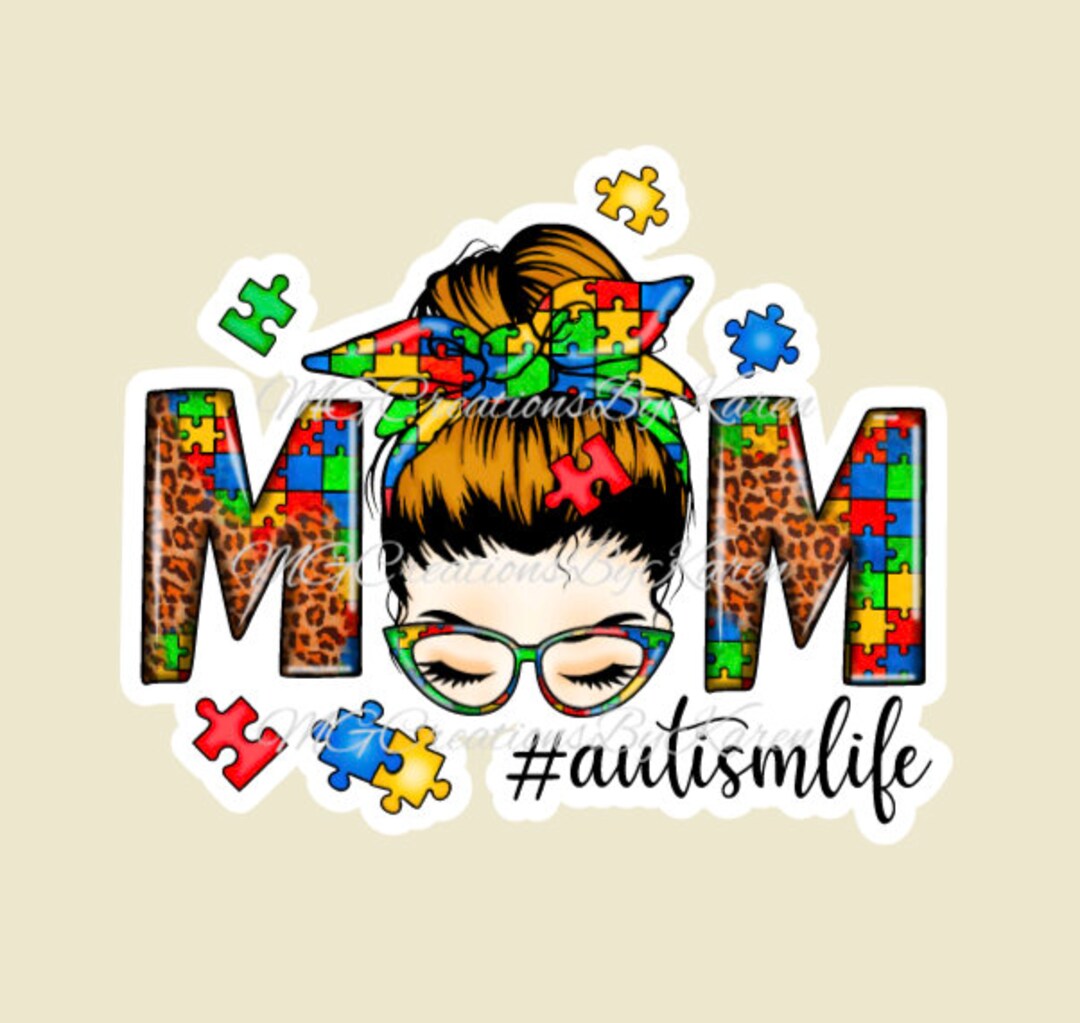 2 Autism Mom Clear Acrylic Blanks & Vinyl Decal, Acrylic Blank, Decal ...
