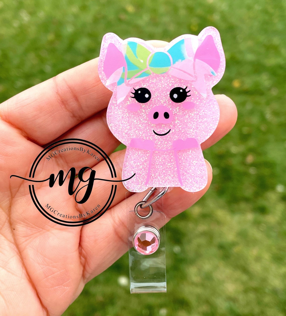 Pig Badge Reel Pig Reel Pig ID Clip Pig ID Holder Pig ID - Etsy
