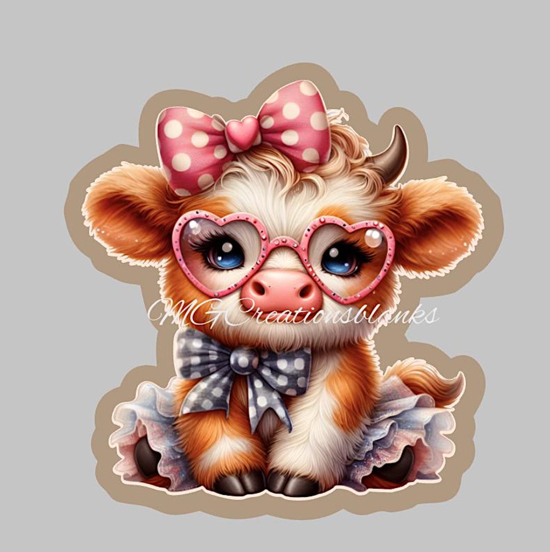 Cow Clear Acrylic Blank for Badge Reel With Matching Decal, Cow Acrylic ...