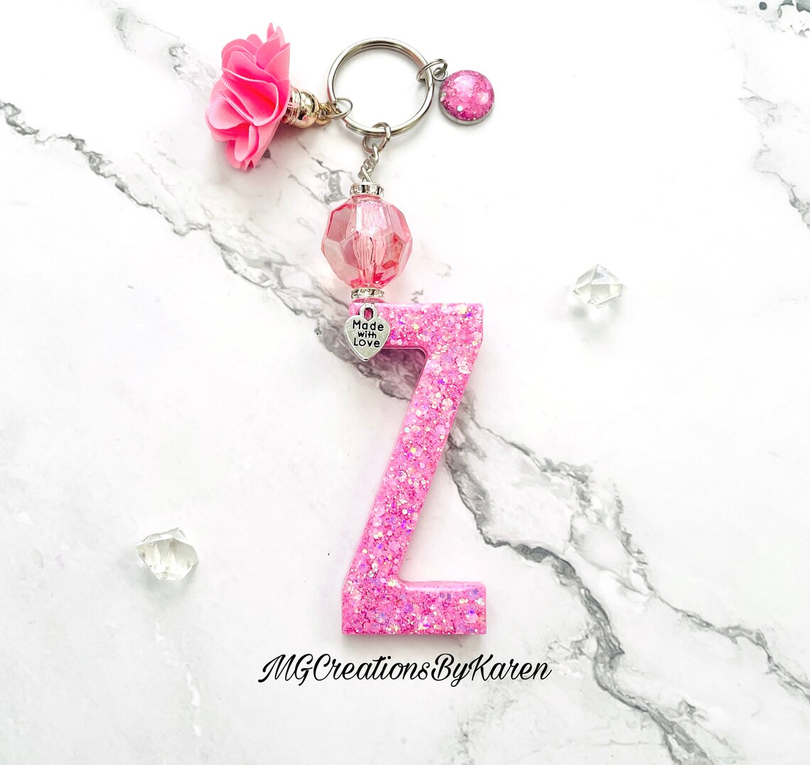 Custom Initial Keychain Letter Keychain Initial Keychain - Etsy