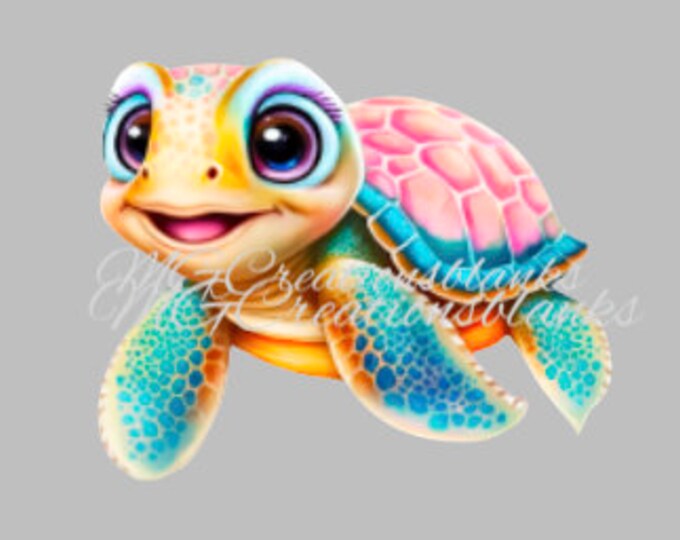 2 Turtle Clear Acrylic Blank for Badge Reel With Matching Vinyl Decal ...